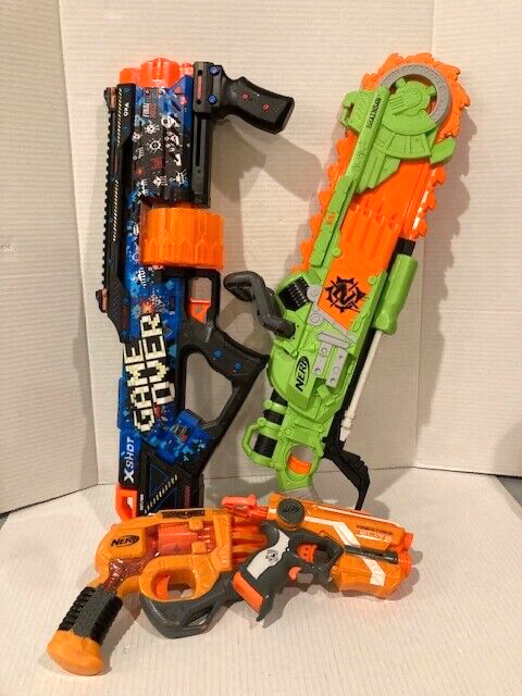 Lot Of 4 Nerf Guns- Zombie, Strike Elite, Doom, Firestrike | eBay