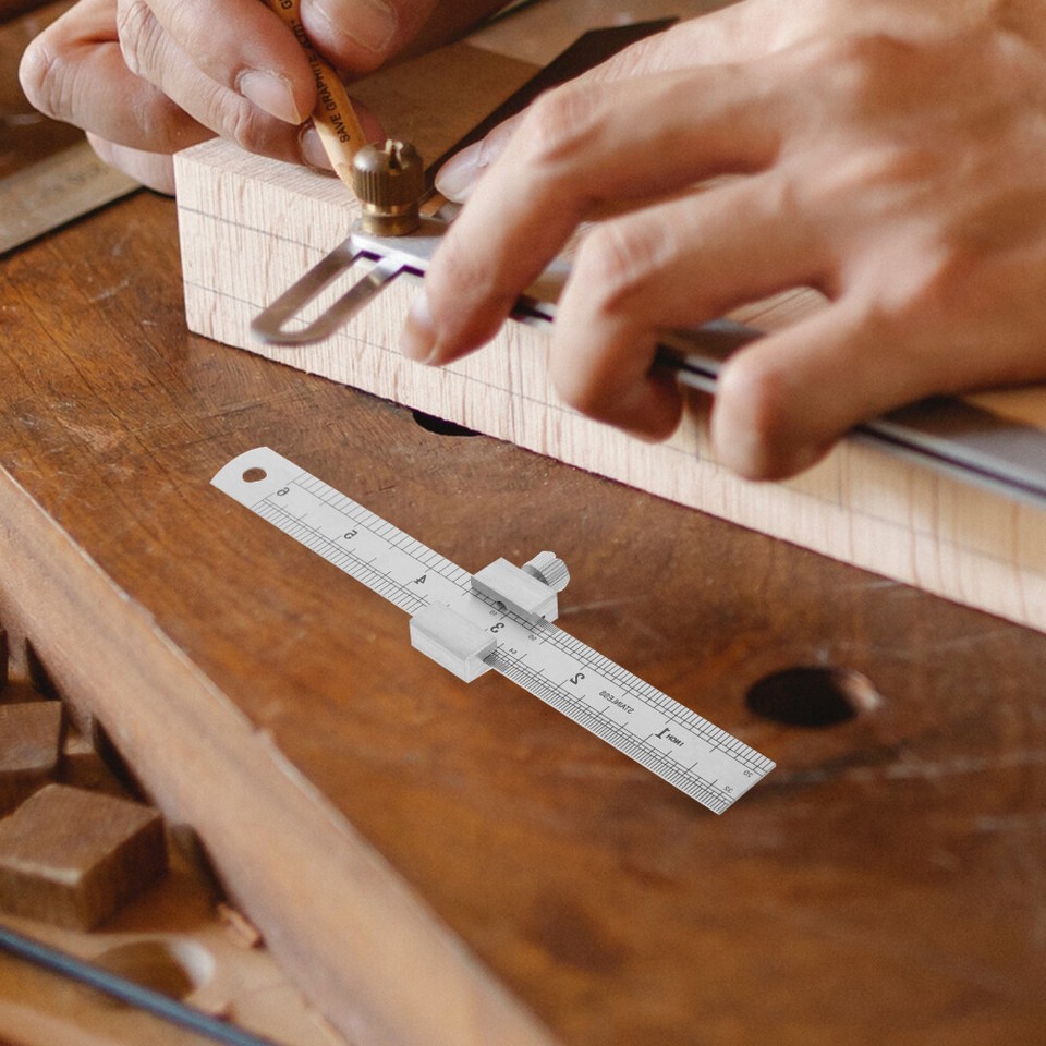 Rule Stop Machinist Slide Stainless Steel Ruler Architect Tool | eBay UK