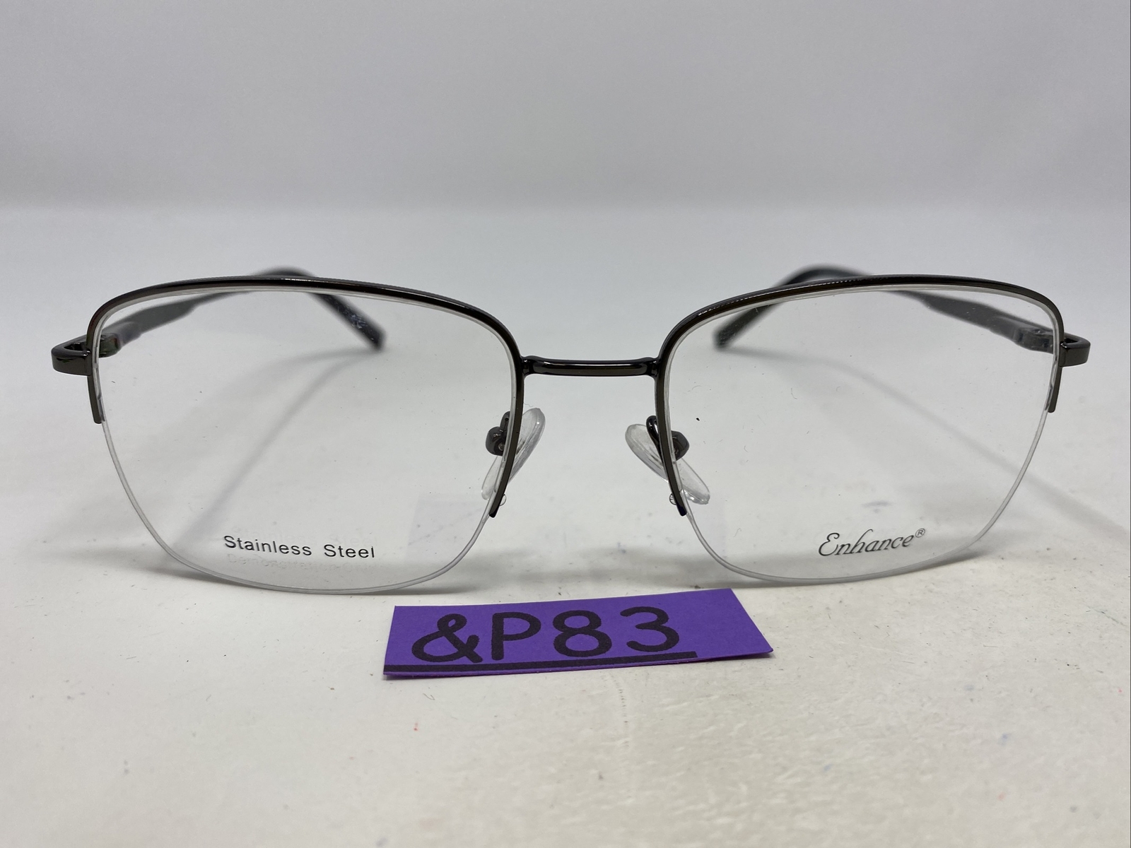 Enhance 4299 SHY. GUNMETAL 54-18-145 Metal Half Rim Eyeglasses Frame ...