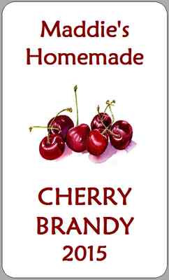 Cherry Brandy Bottle Labels Homebrewed Wine Homemade Drink Stickers ...