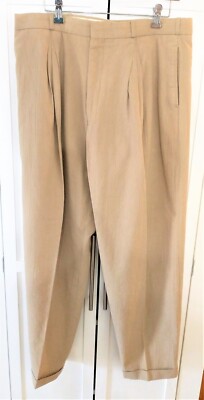 Vintage Beige Vincente Nesi Pleated & Cuffed Men's Casual Pants Size ...