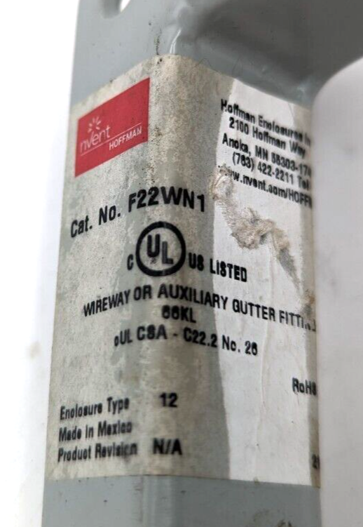 HOFFMAN F22WN1 Wireway Auxilary Gutter Fitting Nipple New Open Box Free ...