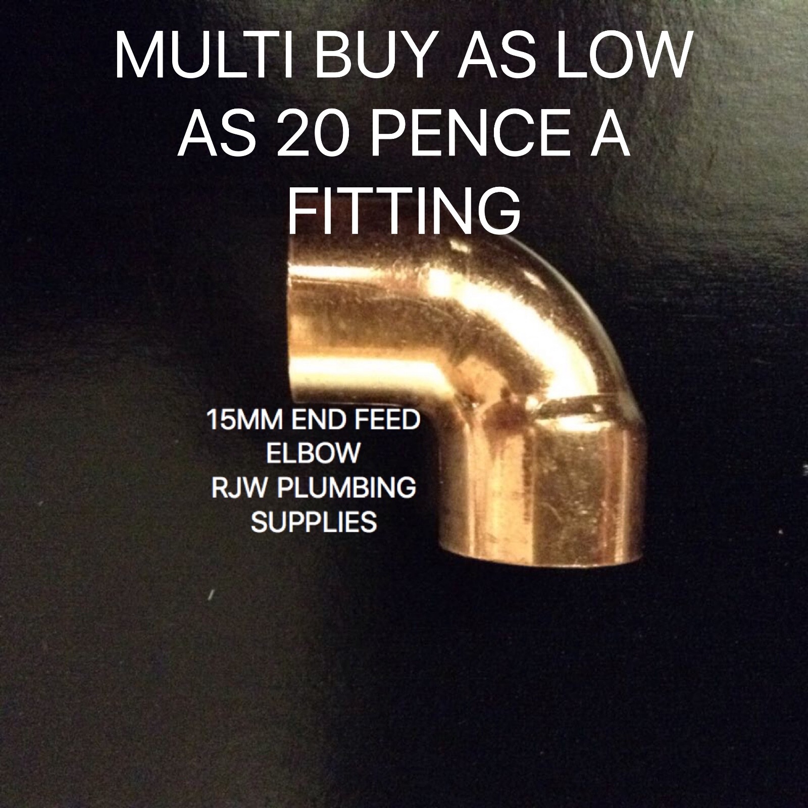 15mm Copper Fittings End Feed Elbow/Plumbing/copper pipe/water/central ...