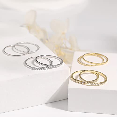 Stackable Ring Set of 4 Pure Ultra Thin Stacking Rings for Women 7 ...