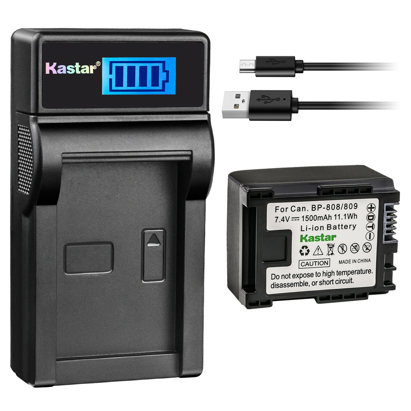 Kastar Battery LCD USB Charger for Canon BP-809 & Canon VIXIA HF M301 ...