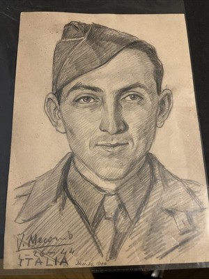 Vintage Original Military Photo Sketch Drawing Soldier 1944 WW2 History ...