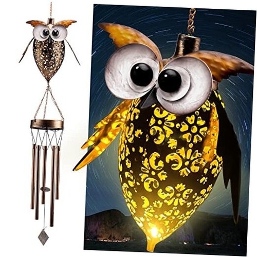 Solar Wind Chimes Outdoor - Decoration, 6 pcs Chime Pipes Metal ...