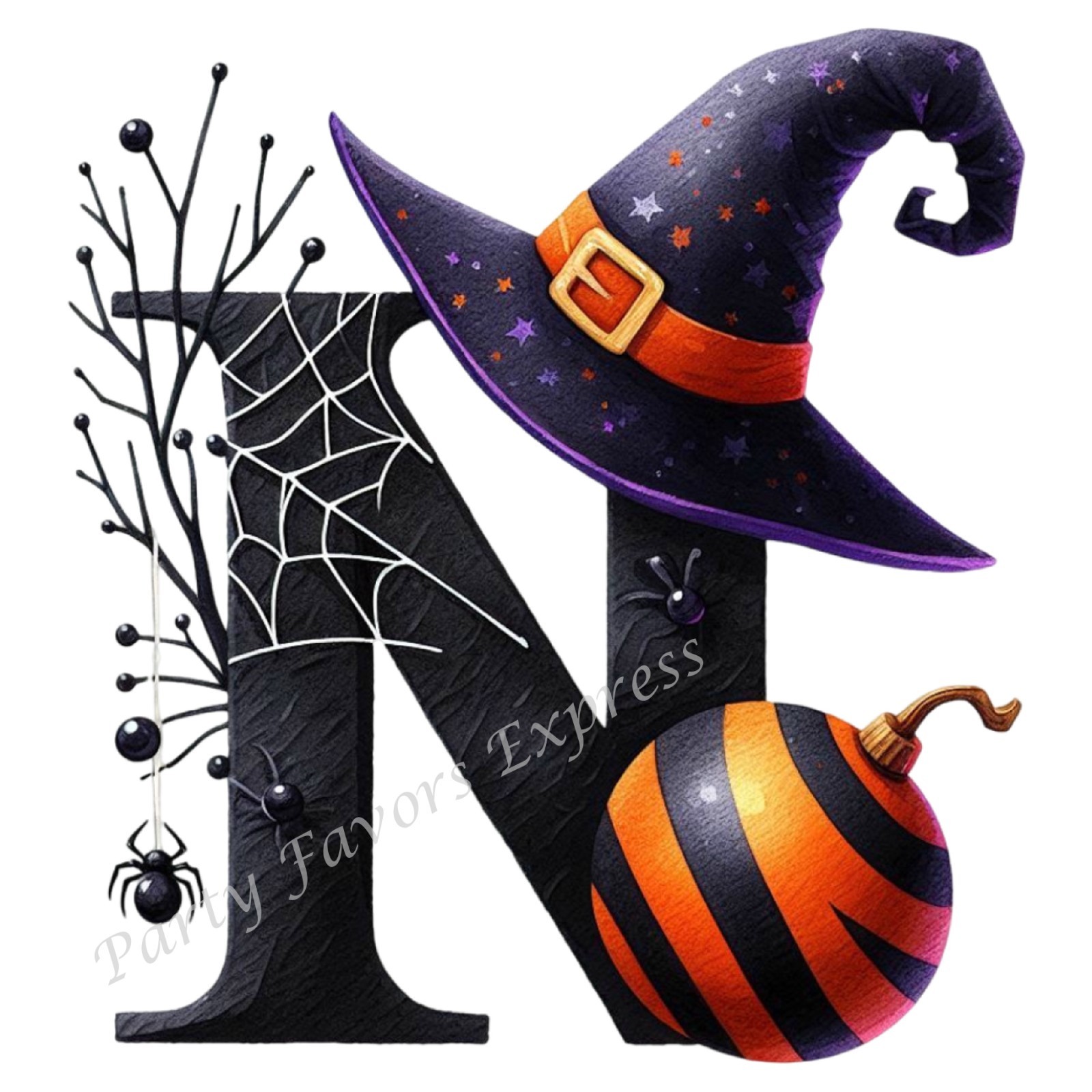 HALLOWEEN WITCH HAT MONOGRAM LETTER ENVELOPE SEALS LABELS STICKERS | eBay