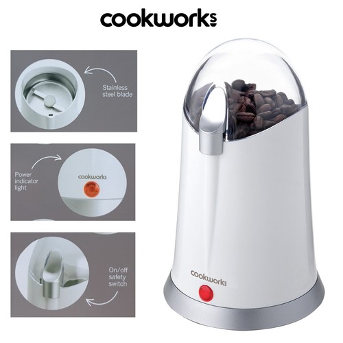 Cookworks Coffee and Herb Grinder 150W- White UK Stock New With 1 Year ...