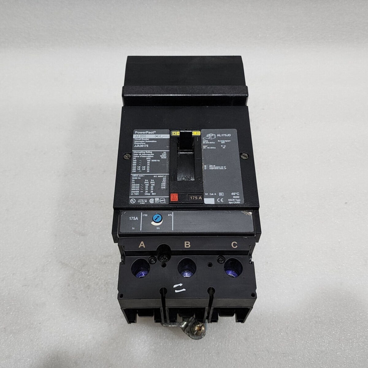 SQUARE D JJ 250 CIRCUIT BREAKER 175A JJA36175 | eBay