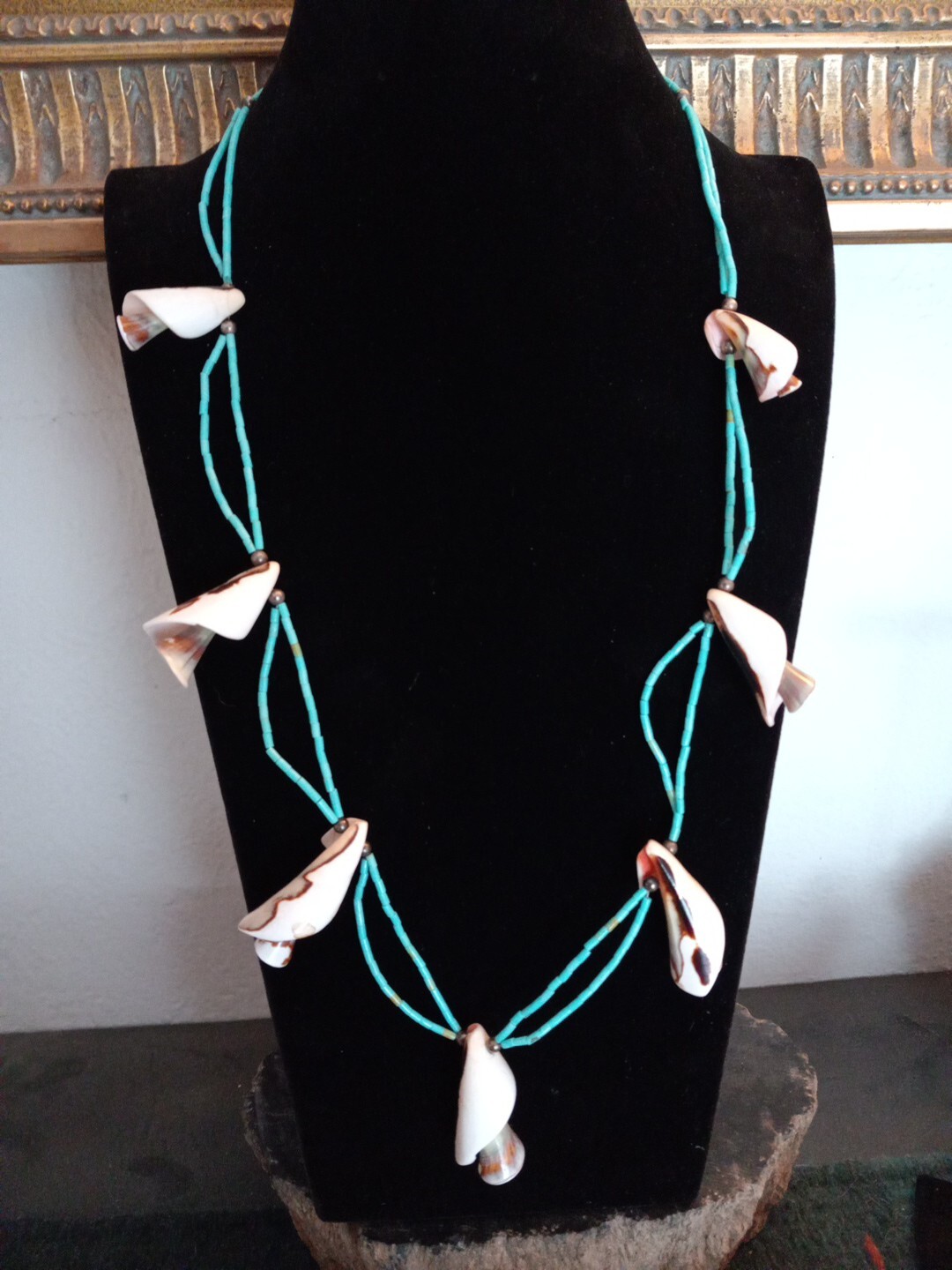 Vintage Santo Domingo Turquoise Heishi Shell Double S… - Gem