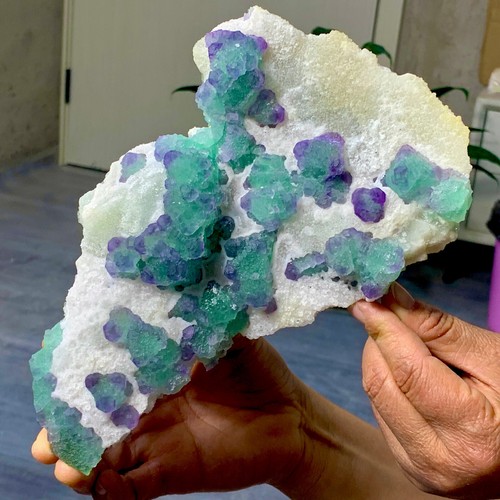 2.87LB Rare transparent blue cubic fluorite crystal sample/China | eBay