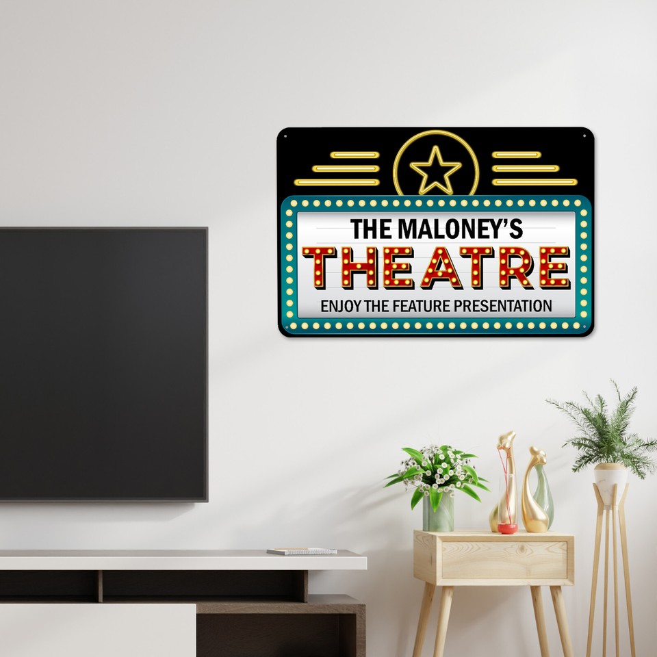 Custom Name Theater Sign Home Movie Theater Marquee Decor Cinema ...