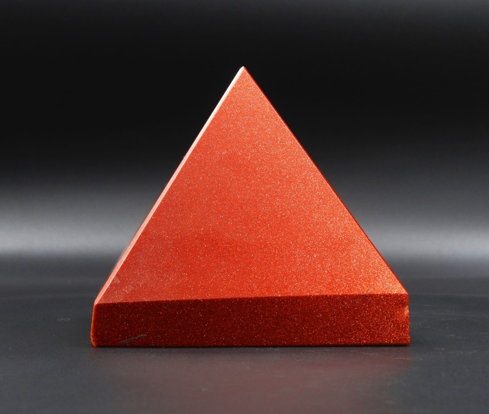 110MM Red Goldstone Pyramid Red Sandstone Crystal Healing Metaphysical ...