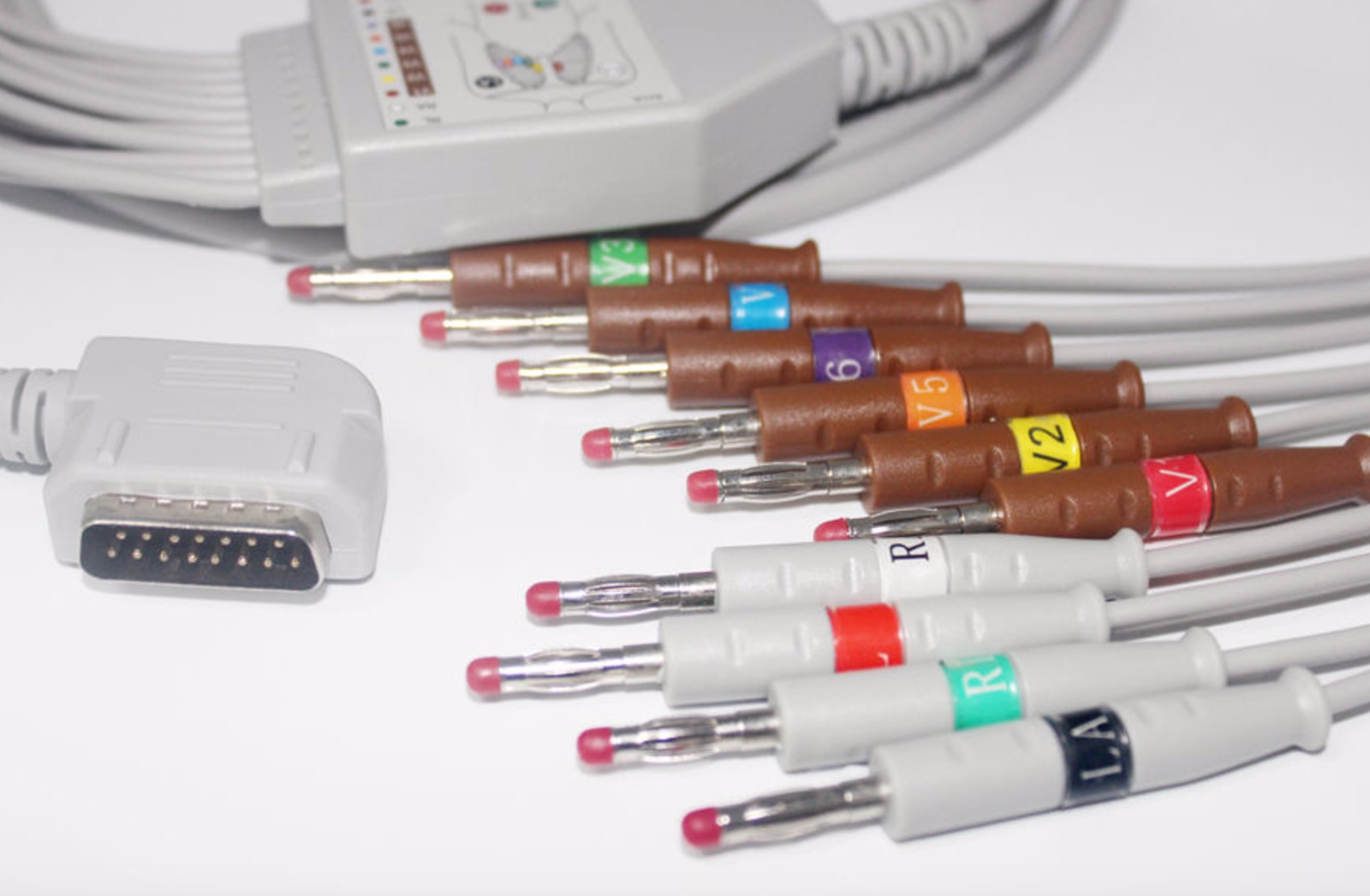 Kenz PC-109 Shielded EKG Cable AHA Banana4.0 15PIN Connector Compatible ...