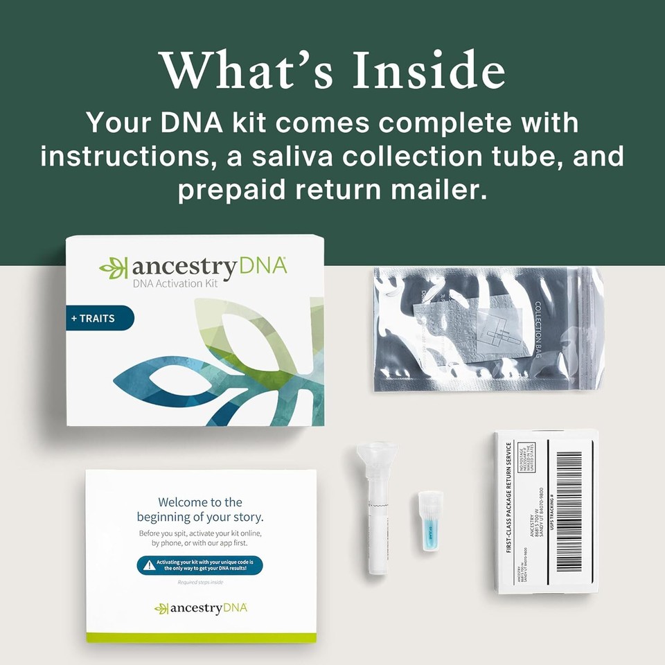 New! AncestryDNA + Traits Genetic Test Kit DNA Activation Kit Genealogy ...