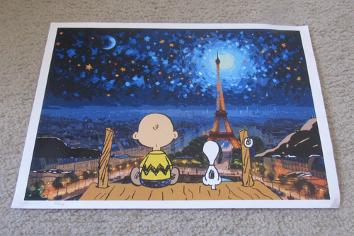 2024 Art Graphic Print Signed, Death NYC, Charlie Brown & Snoopy, 12 1/ ...