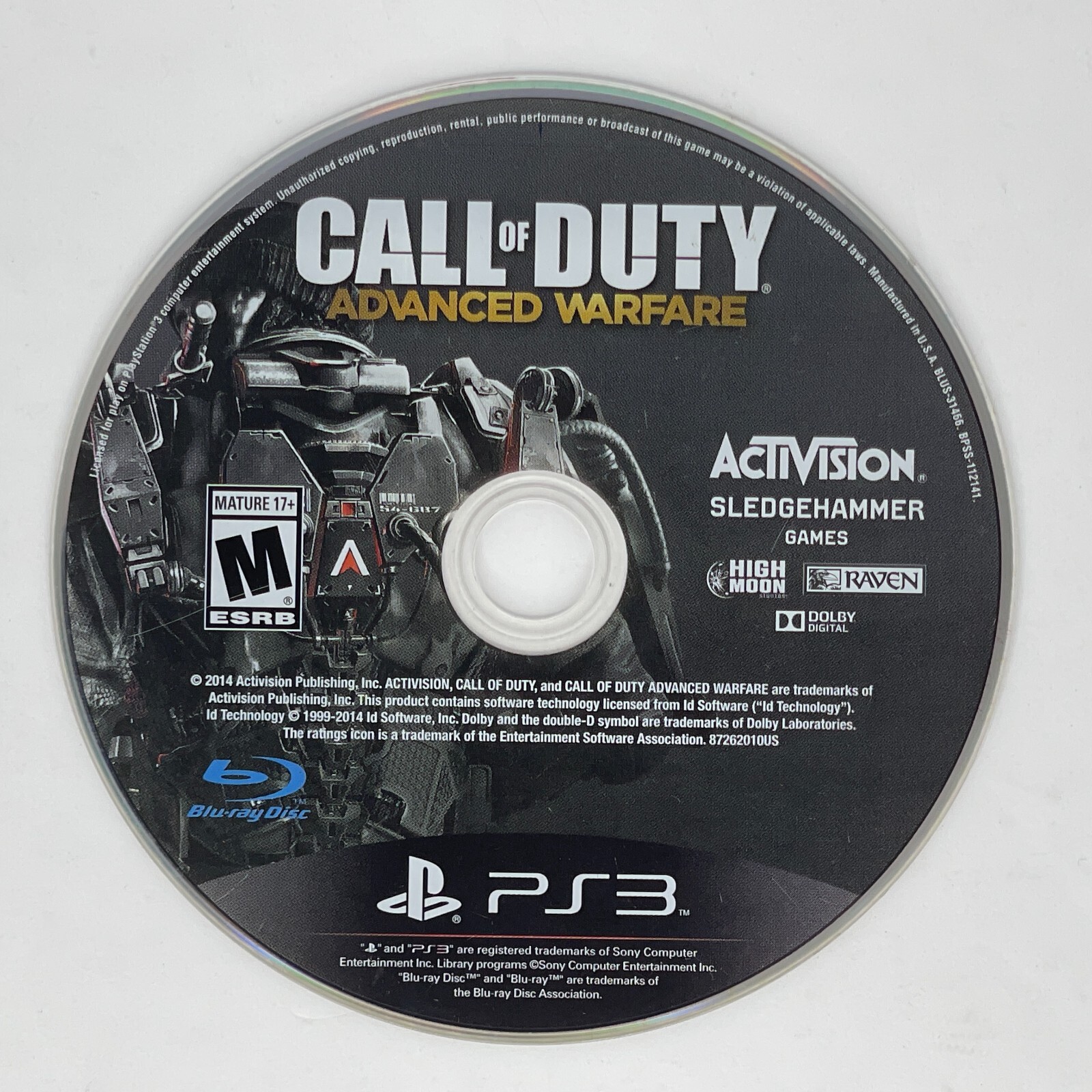 Call of Duty: Advance Warfare (PlayStation 3, PS3) Tested Disc ...