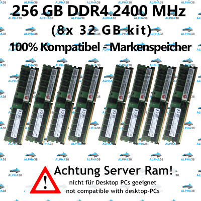 256 GB 8x 32 Rdimm ECC Reg DDR4-2400 Super Server 2028TP-DECFR 2028TP ...