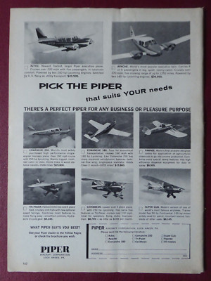 9/1960 PUB PIPER AIRCRAFT COMANCHE PAWNEE AZTEC APACHE CARIBBEAN ...