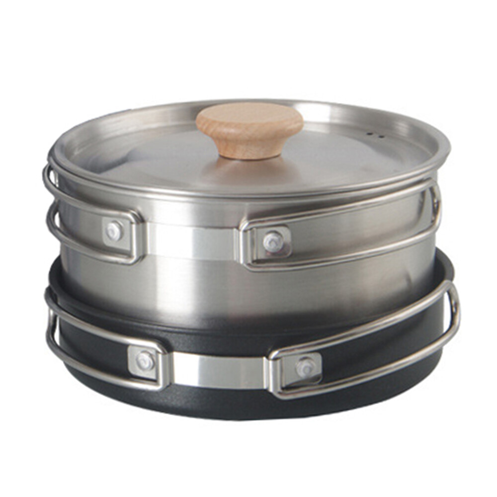 Camping Cookware Set Foldable Backpacking Camping Pots and Pans with ...