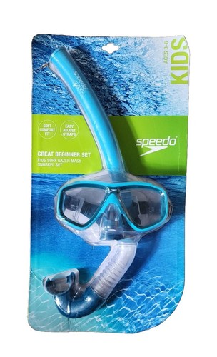 Speedo Kids Beginner Surf Gazer Mask Snorkel Set Turquoise Blue Ages 3 ...
