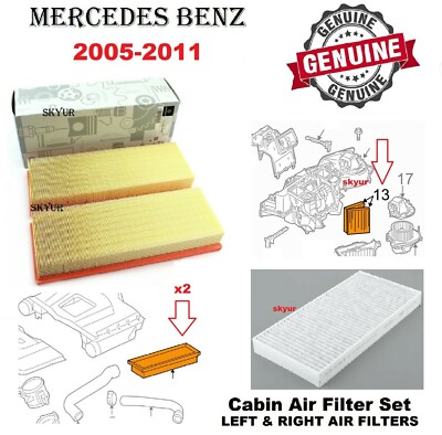 Mercedes Cabin Air Filter & Air Filter Set SLK280 SLK300 SLK350 ...