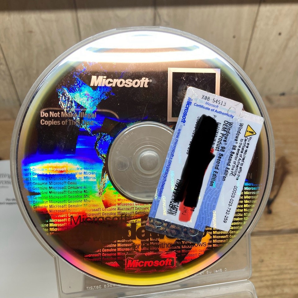 Microsoft Windows 98 Second Edition SE OS Full Install w/Boot Disk ...