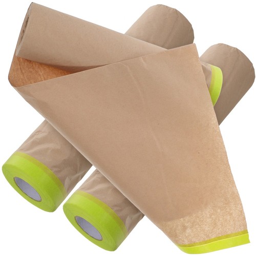 3 Rolls Masking Film Pre-taped Office Paper for Spray Painting Car | eBay