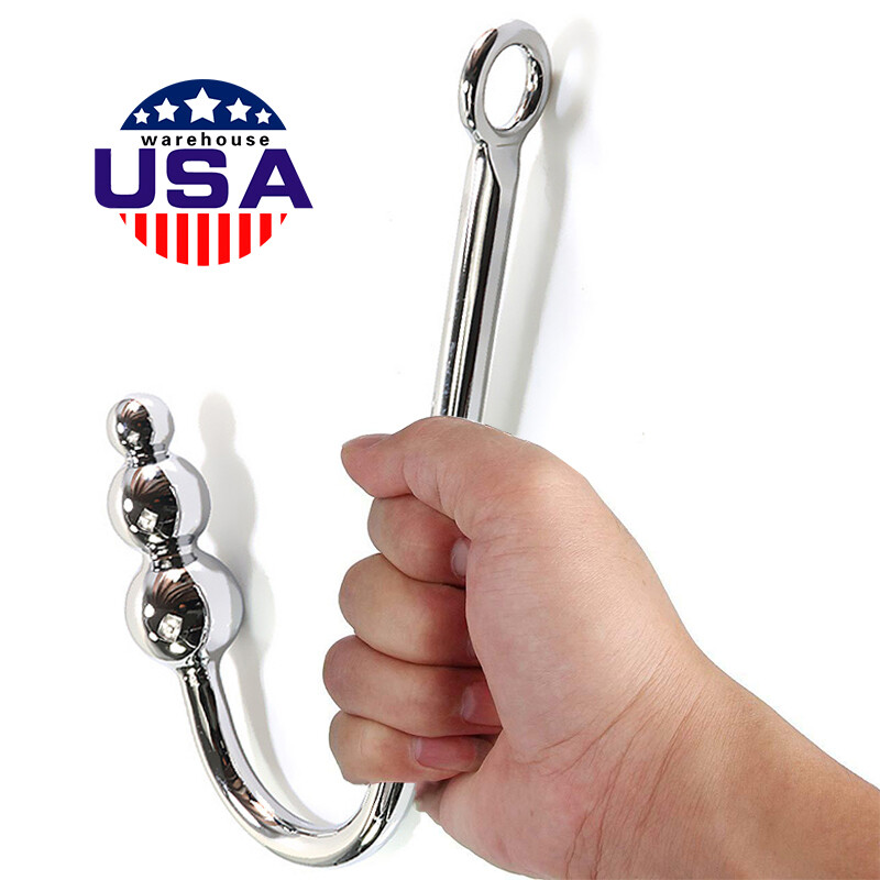 Metal Anal Hook Butt Plug With 3 Balls Anal Dildo Prostate Plug Sex