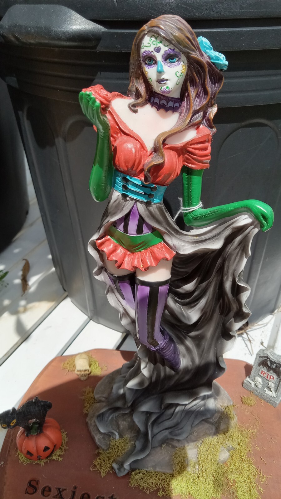 La Catrina Statue Figurine 11" Tall La Calavera Dia de Los Muertos Day ...