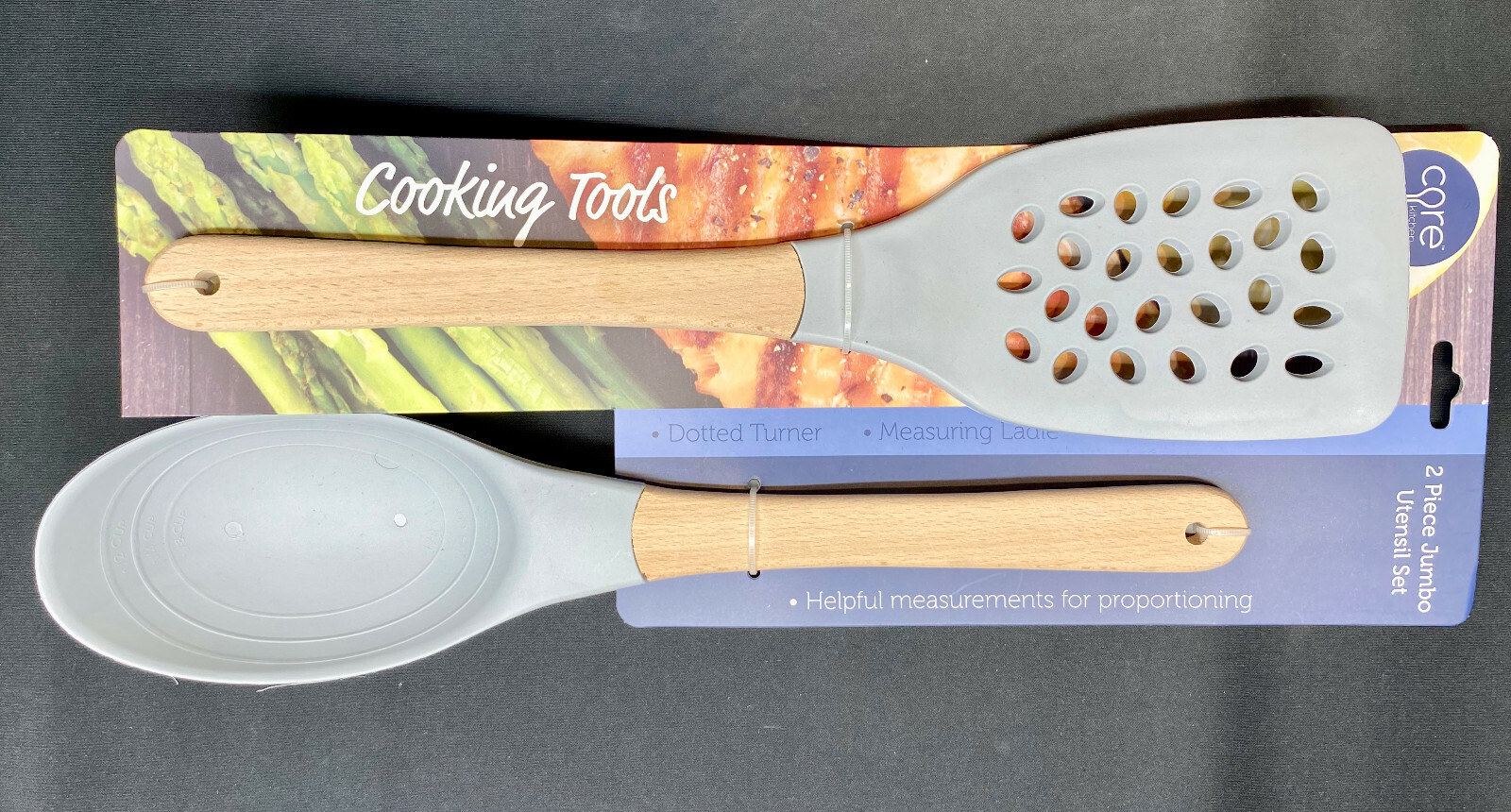 CORE KITCHEN 2 PIECE JUMBO UTENSIL SET DOTTED TURNER AND MEASURING ...