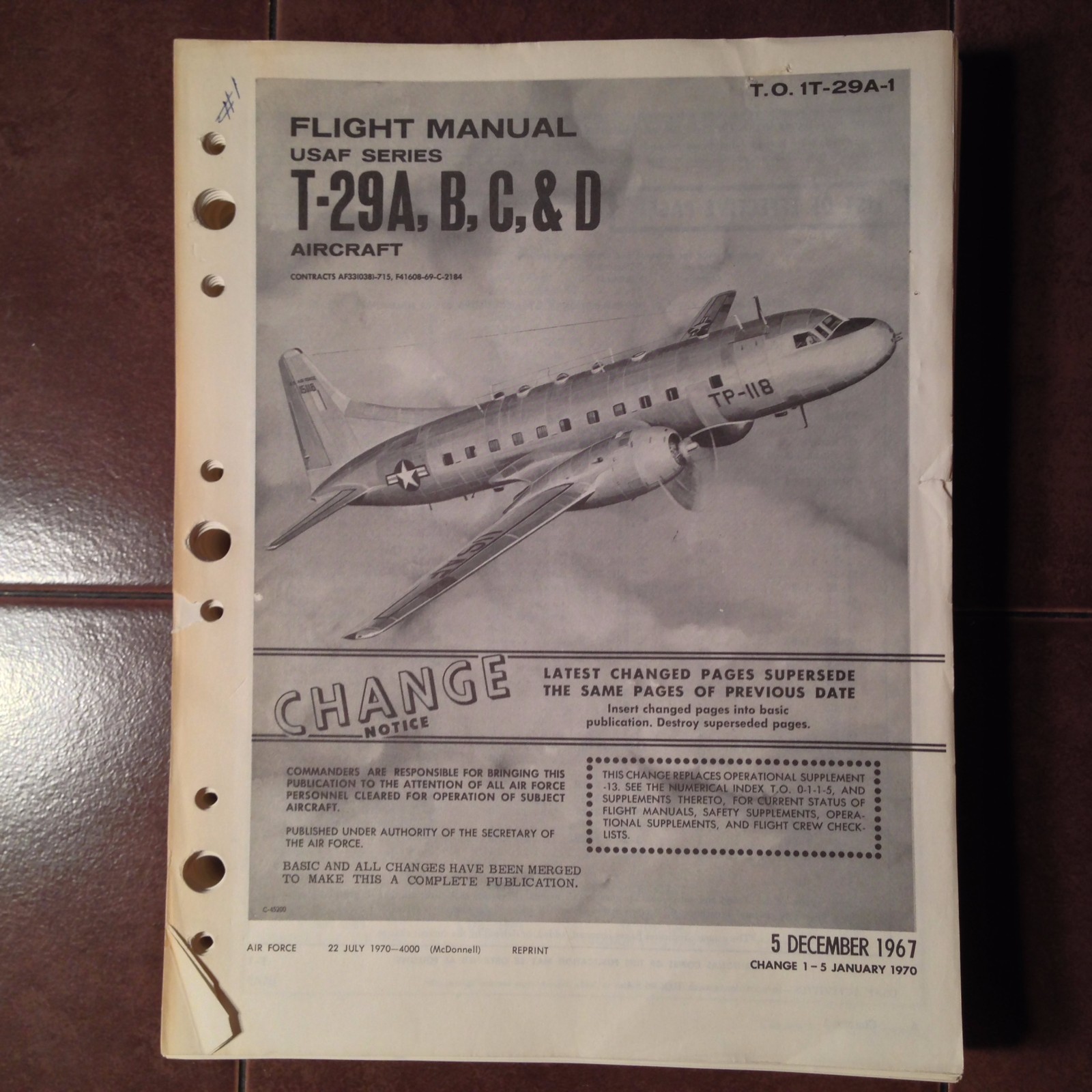 Original USAF T-29A, T-29B, T-29C & T-29D Flight Manual | eBay