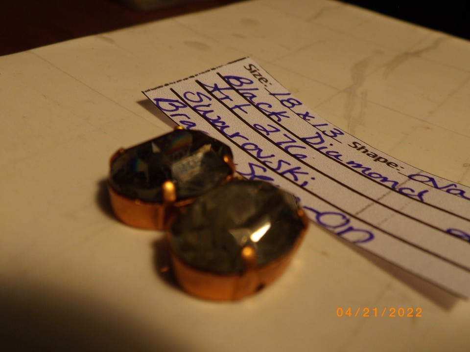 2- Black Diamond 18x13mm Un-Foiled Swarovski Loose Oval Rhinestones W ...