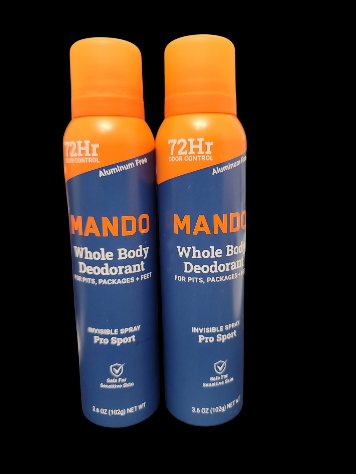 2 mando whole body deodorant for men Invisible Spray 72hr 3.6 Oz Each ...