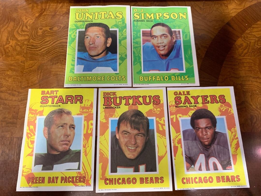 1971 Topps NFL Pin-Ups Mix Lot Starr Simpson Sayres Butkus Unitas | eBay
