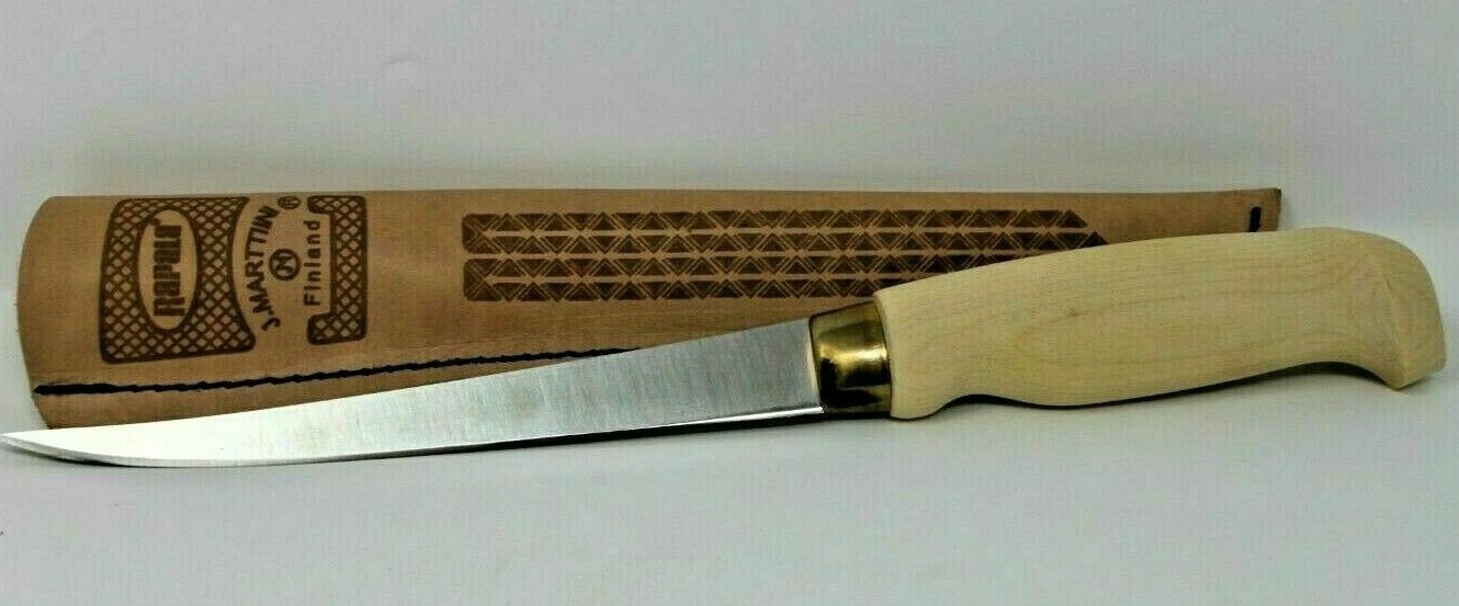 Rapala 6 inch Finlander Fillet Knife With Leather Sheath and Sharpener ...