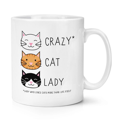 CRAZY CAT LADY 10OZ MUG CUP - Kitten Funny Novelty Tea Coffee ...