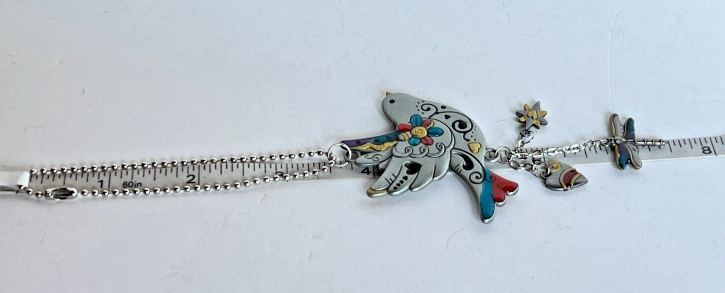 Ganz Color Art Car Charm BIRD w/ 3 Dangle Charms Heart Dragonfly Star ...