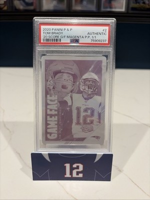 TOM BRADY 2020 SCORE PRINTING PLATE PSA AUTHENTIC 1/1 INVEST GOAT HOF ...