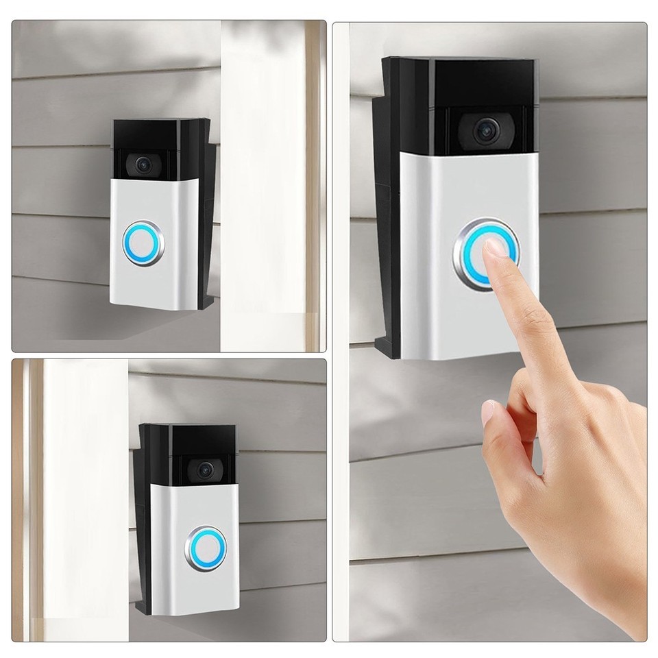 Slim Adjustable Wall Mount for Ring Doorbell Pro Plus 4 inch Trim Black ...