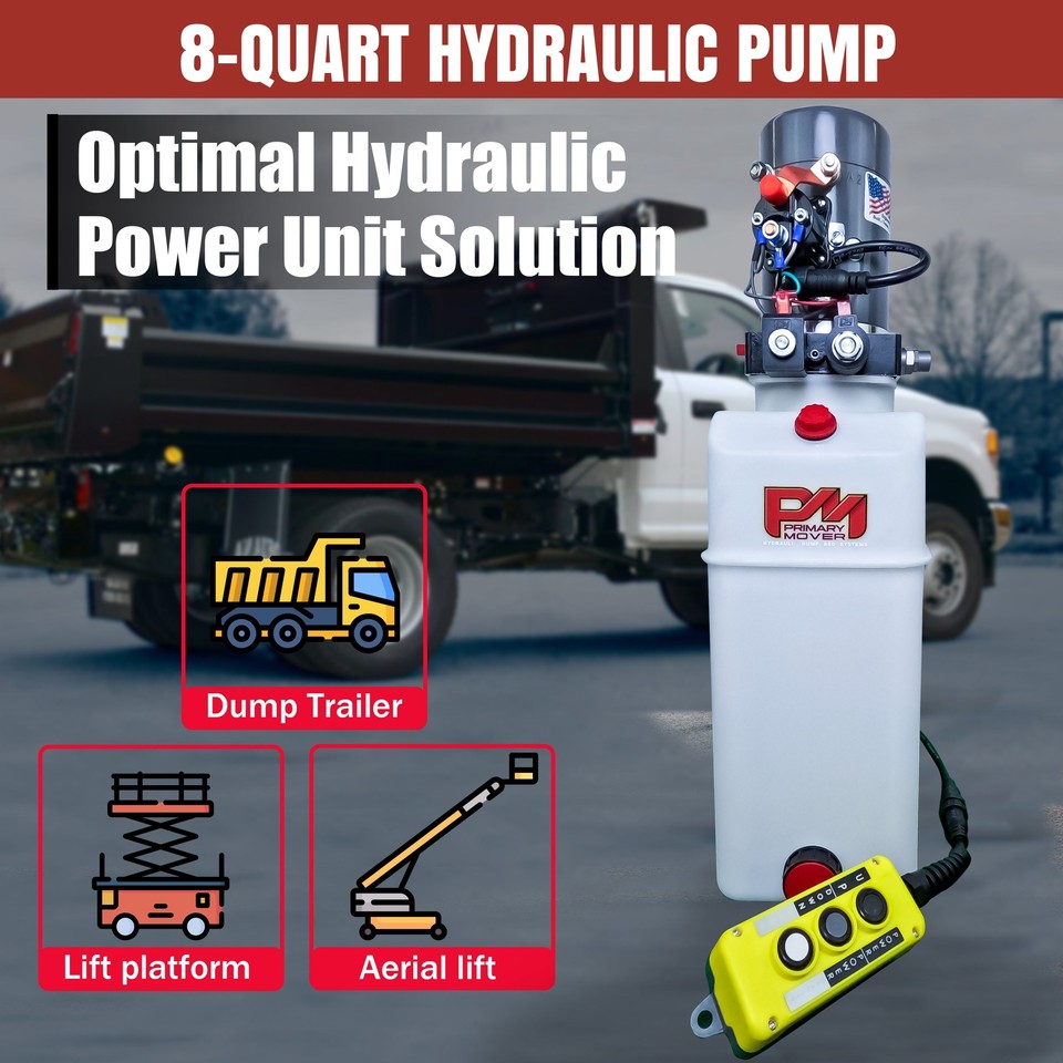 KTI 12V Double-Acting Hydraulic Pump - Poly Reservoir | eBay