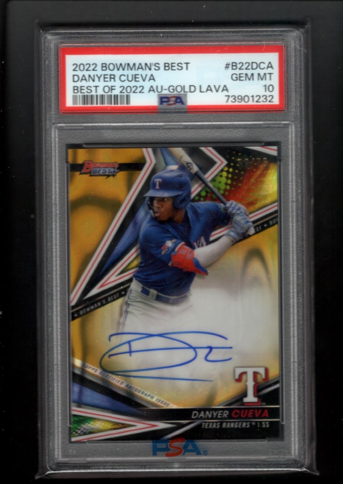 2022 Bowmans Best Danyer Cueva Gold Lava Refractor Auto /75 Psa 10 | eBay
