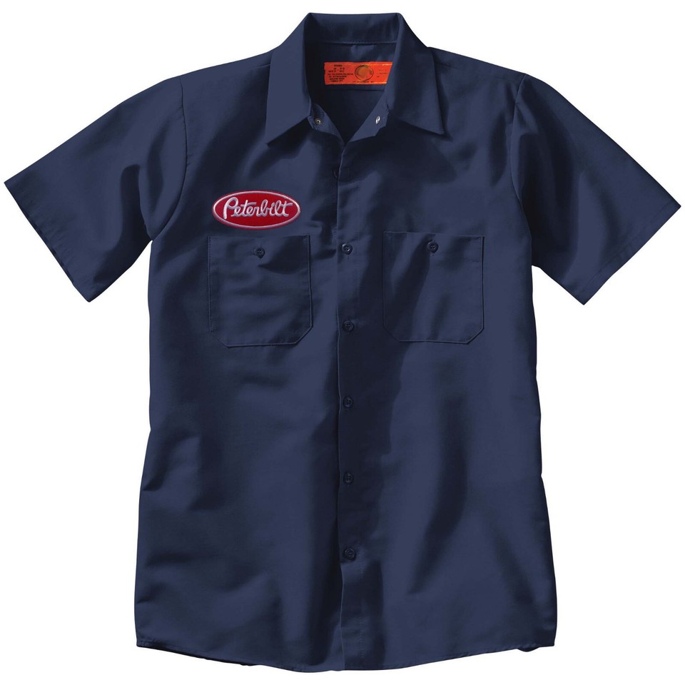 Red PETERBILT Truck Embroidered PATCH + Mechanic WORK SHIRT Trucking | eBay