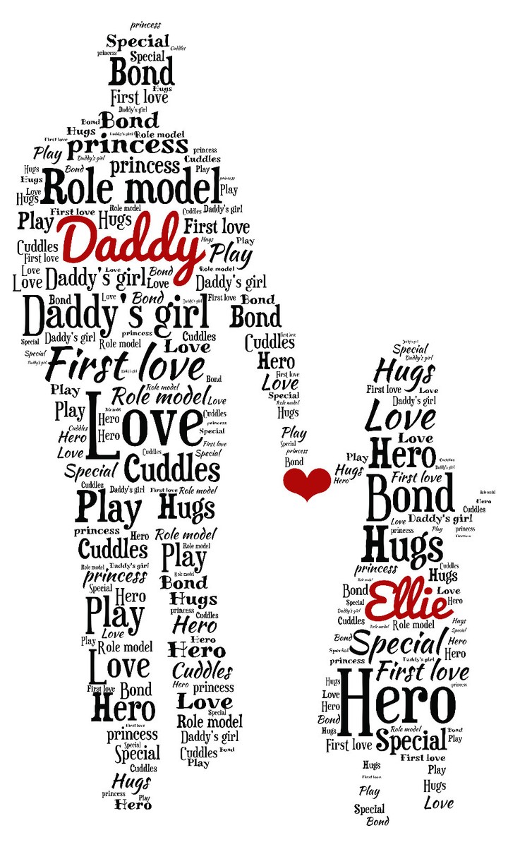 Drawings Of The Word Dad New Personalised 'DAD' Word Art, Birthday,