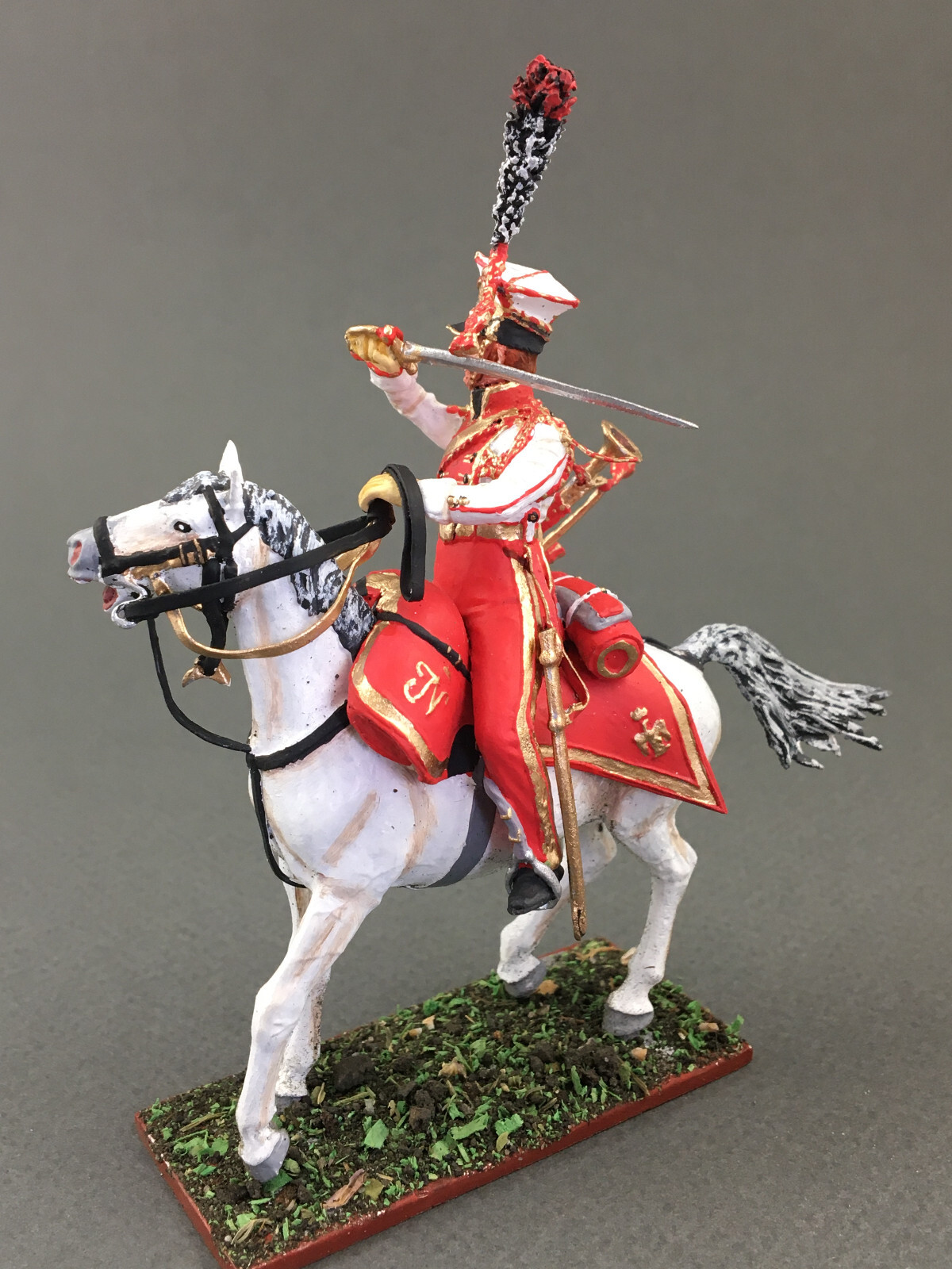 Painted Napoleonic metal soldier 1/30, French Red Lancers figure VID ...