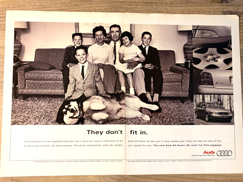 AUDI A4 AVANT 1996 "FITTING IN" FRAMEABLE WALL ART ORIGINAL CAR ...