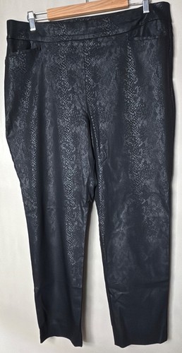 Chico's Womens Pants Python Snake Print Stretch Tapered Leg Black Size ...