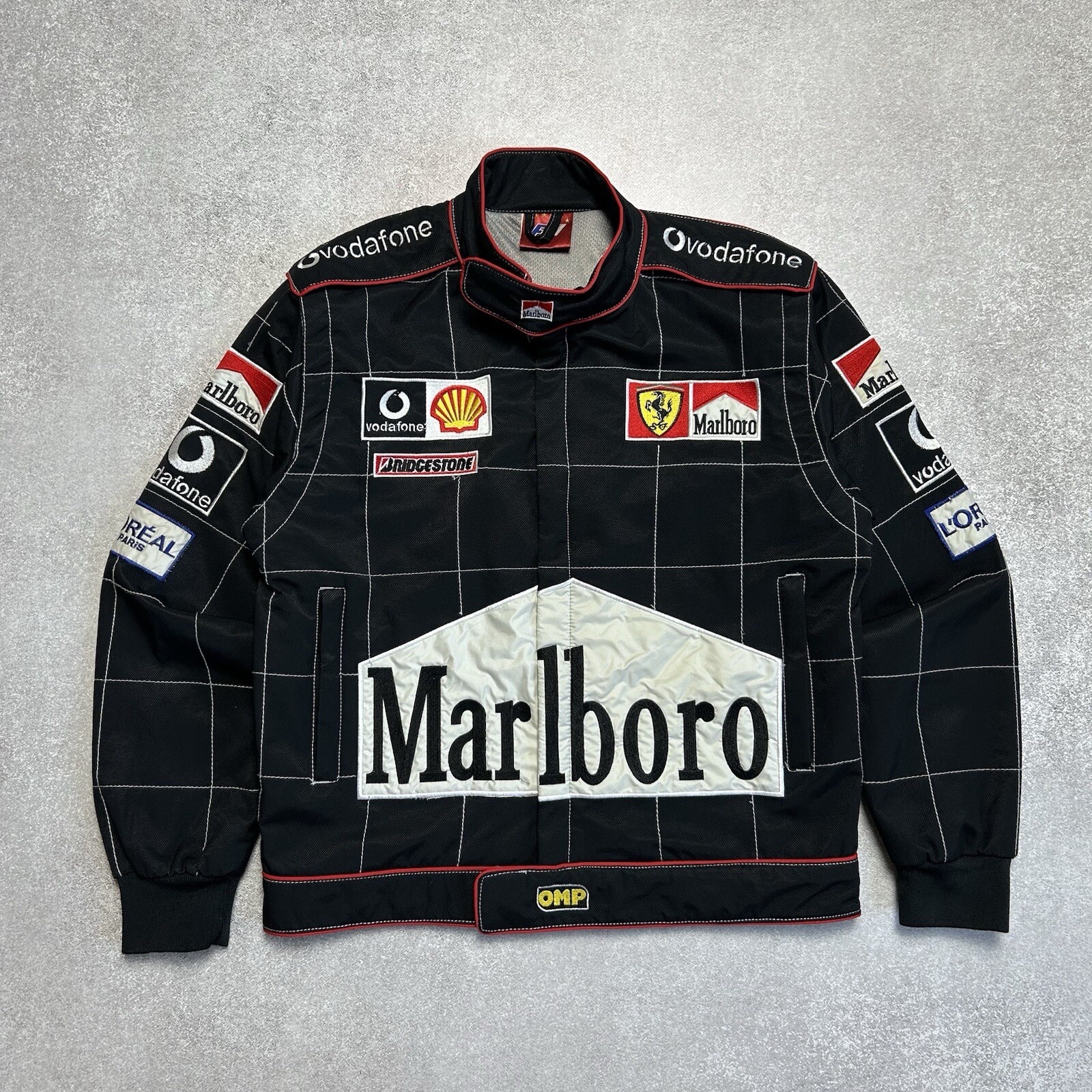 Vintage Ferrari Marlboro Racing Jacket F1 Black Men’s… - Gem