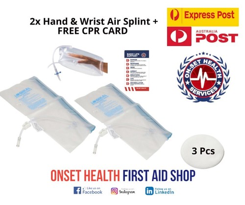 2x Logikal Hand & Wrist Air Splint + CPR CARD - Air Splint - First Aid ...
